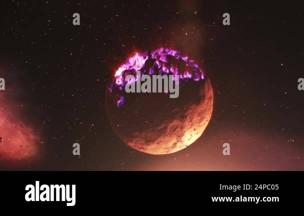 Dead alien planet with pink purple canyons Stock Video Footage - Alamy