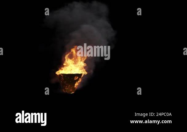 3d rendering of fire simulation with alpha channel (transparent ...