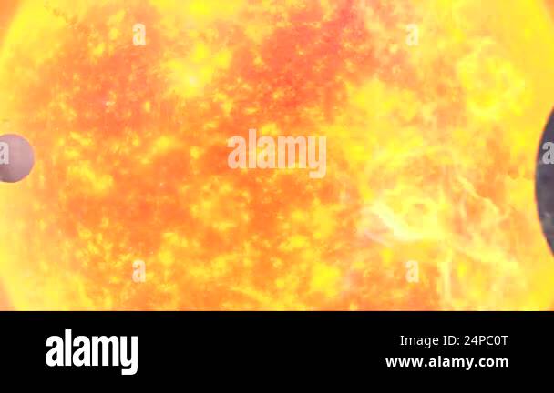 Solar System with Large sun and eight planets, Asteroid fields Stock ...