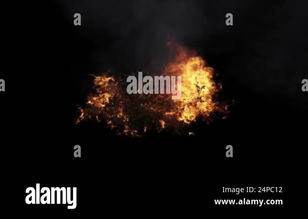 3d rendering of fire simulation with alpha channel (transparent ...