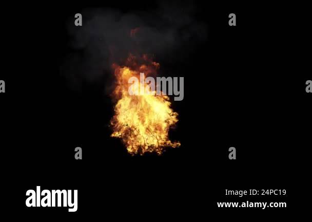 3d rendering of fire simulation with alpha channel (transparent ...