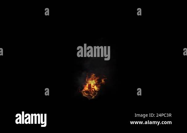 3d rendering of fire simulation with alpha channel (transparent ...