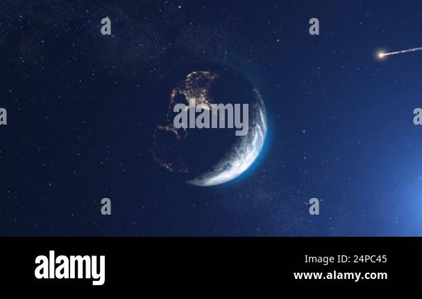 Meteor Asteroid flying toward planet earth Stock Video Footage - Alamy