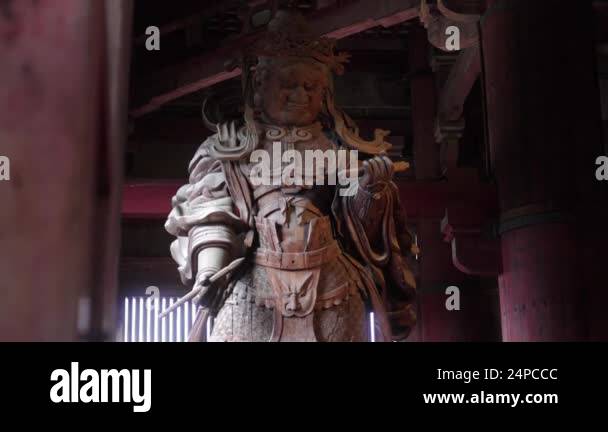 Kongorikishi, also known as nio, guardian deities, stand watch at the ...