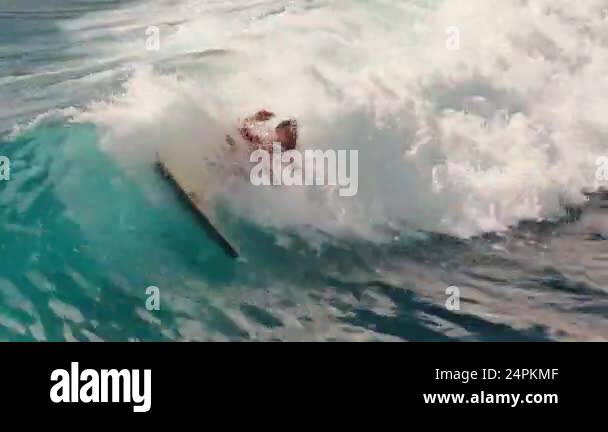 Man surfs the wave, pack of clips. Set of aerial footages of the male ...