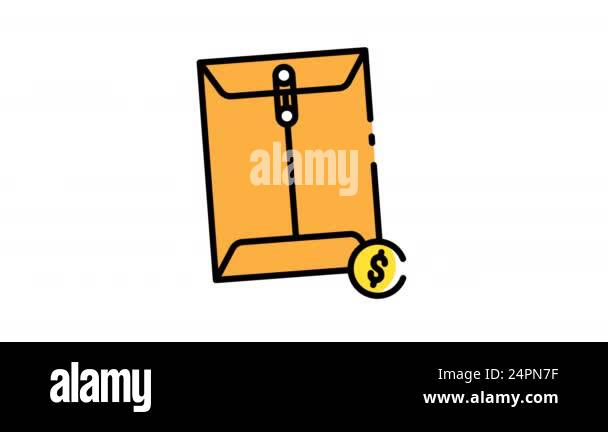 animated letter document vector video design for finance icon video ...