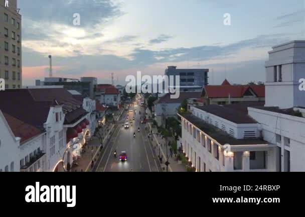 January 9, 2024. Surabaya, Indonesia. Soaring above the bustling old ...