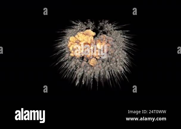 Big missile hit and explosion with shockwave - top view - 60 fps, 4K ...