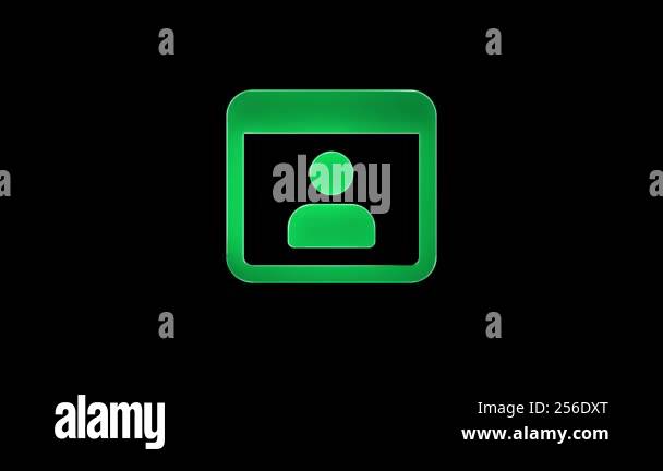 vector illustration of a green icon of the person profile Stock Video ...