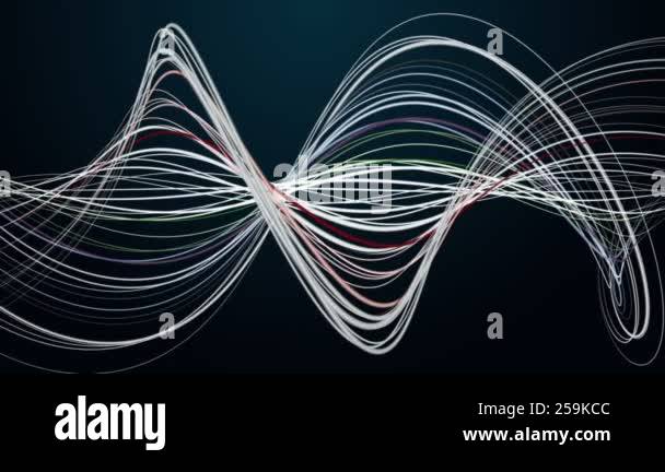 Fantastic video animation with stripe wave object in slow motion ...