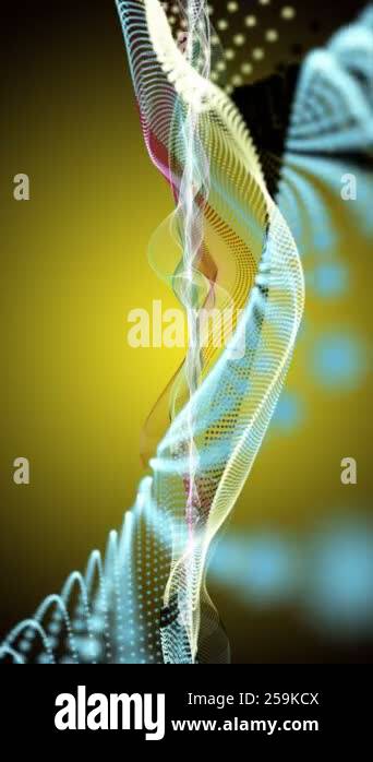 Fantastic vertical video animation with particle wave object in slow motion, 2304x4096 loop 4K ...