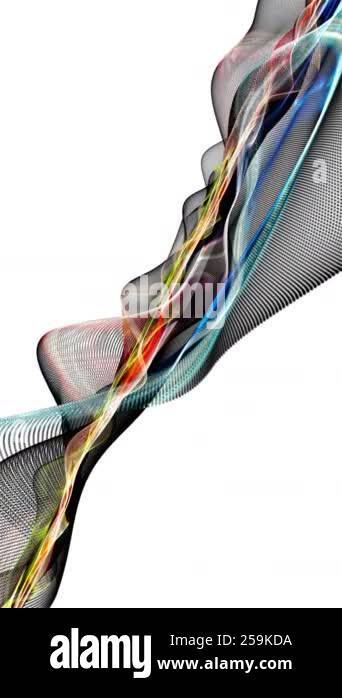 Fantastic vertical video animation with particle wave object in slow ...