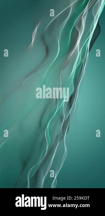 Fantastic vertical video animation with particle wave object in slow ...