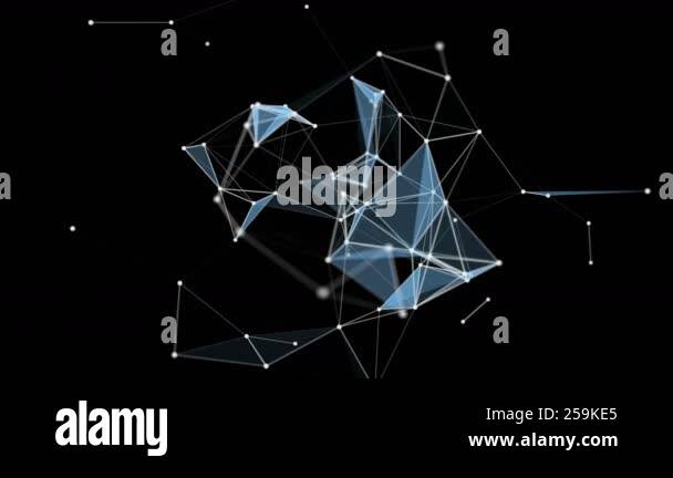 Futuristic plexus video animation with glowing triangles in slow motion, 4096x2304 loop 4K Stock ...