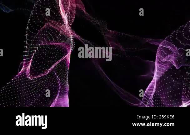 Fantastic video animation with color changing particle wave object in slow motion, 4096x2304 ...