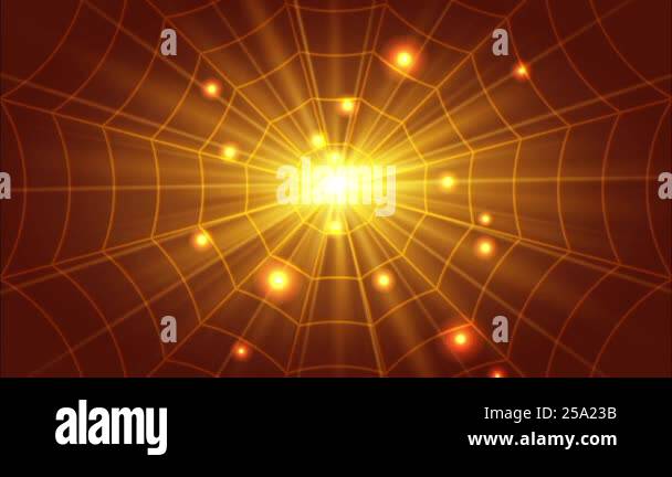animation shiny gold spider web cobweb background Stock Video Footage ...