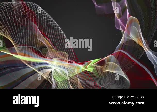 Fantastic video animation with particle wave object in slow motion, 4096x2304 loop 4K Stock ...