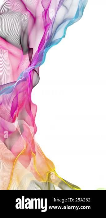 Fantastic vertical video animation with particle wave object in slow ...