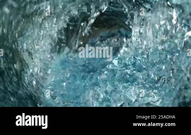 Super Slow Motion of Rotating Water in Twister Shape . Filmed on High ...