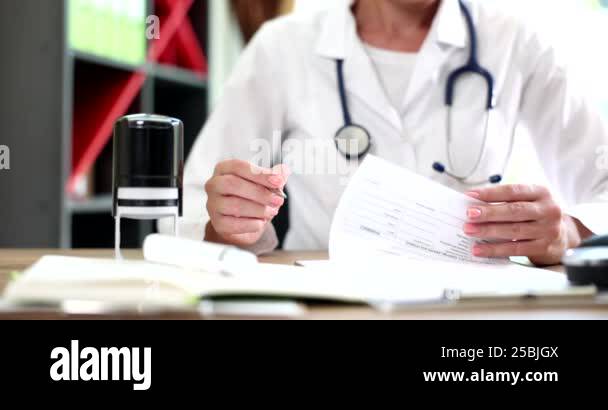 In a contemporary healthcare setting, a doctor meticulously examines ...