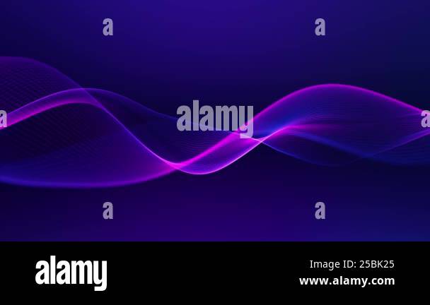 Purple wave on gradient background. Looping vector wave luminescent ...