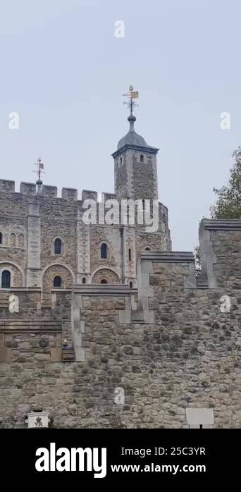The Tower of London, an iconic medieval fortress, stands proudly with ...