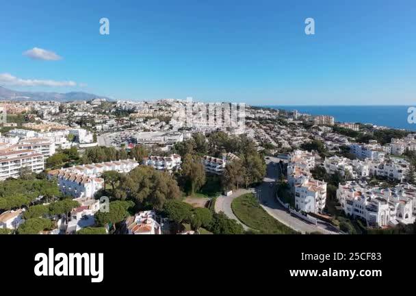 Sitio de Calahonda, Malaga, Spain 2nd January 2025: Aerial drone ...