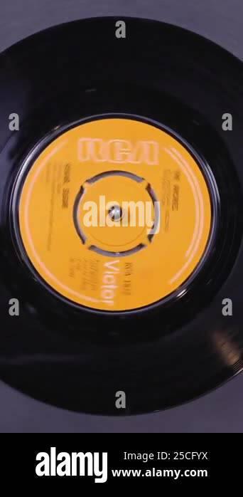 London UK, 4th Feb 2024: Portrait vertical footage of a record by the ...