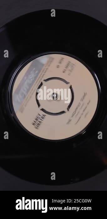 London UK, 4th Feb 2024: Portrait vertical footage of a record by the ...