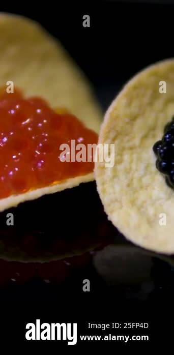 Beluga sturgeon salted roe in glass bowl. Raw seafood. Luxury delicacy ...