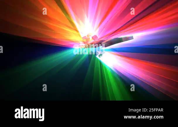 3D neon glow party text rotating over light rays Stock Video Footage ...