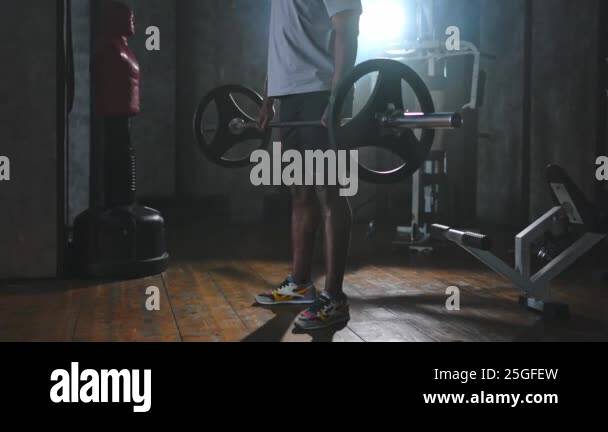 Fitness workout healthy lifestyle. African American man bodybuilder ...