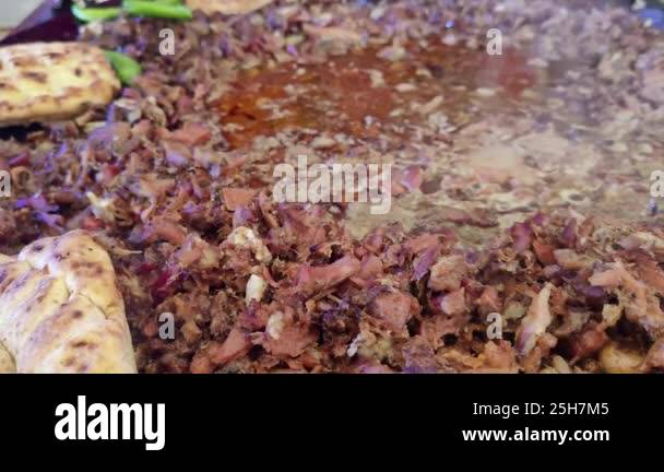 Traditional Turkish Beef Roast Cooks on a Hot Plate Footage Stock Video ...