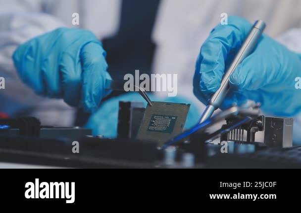 scientist working with computer in lab Stock Video Footage - Alamy
