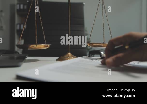 Law and justice scale justice and wooden judge gavel Stock Videos ...