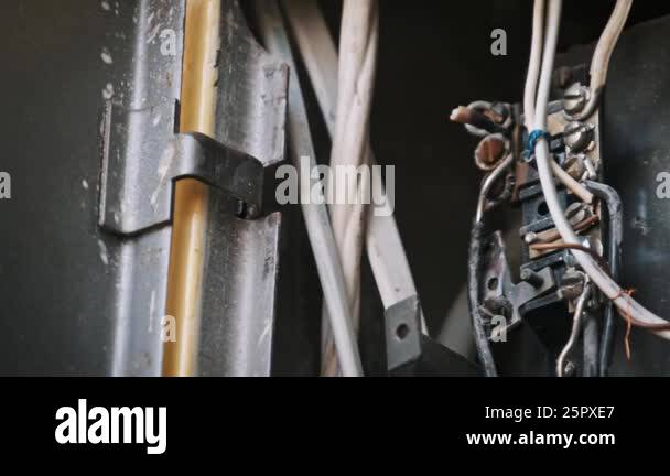 A detailed shot shows multiple wires attached to terminal strip. Ideal ...