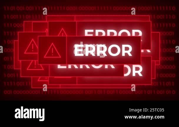 CGI template of multiple red error messages with exclamation mark ...