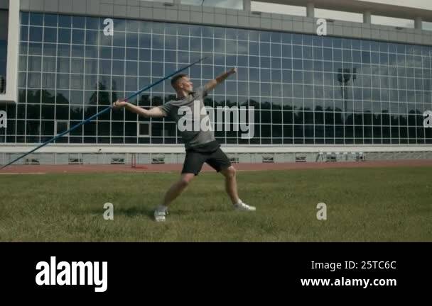 Full side shot of professional Caucasian sportsman with limb difference ...