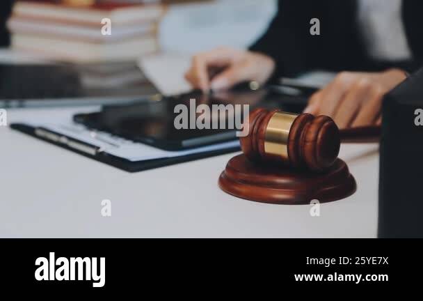 judge gavel on desk Stock Video Footage - Alamy