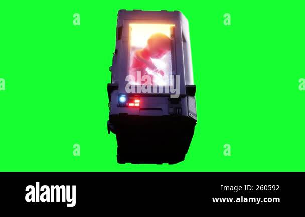 Growing a fetus, baby in a futuristic capsule. genetic engineering ...