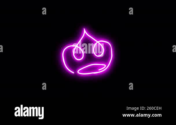 Neon sticker pack with a crown. Alpha channel transparency Stock Video ...