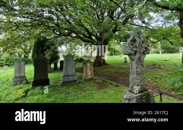 historic cemetery with gravestones, Portree, Skye island, Scotland ...