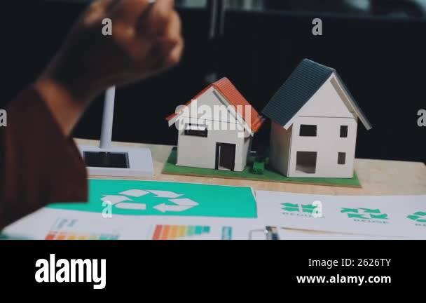 house model with a model of the real estate model Stock Video Footage ...