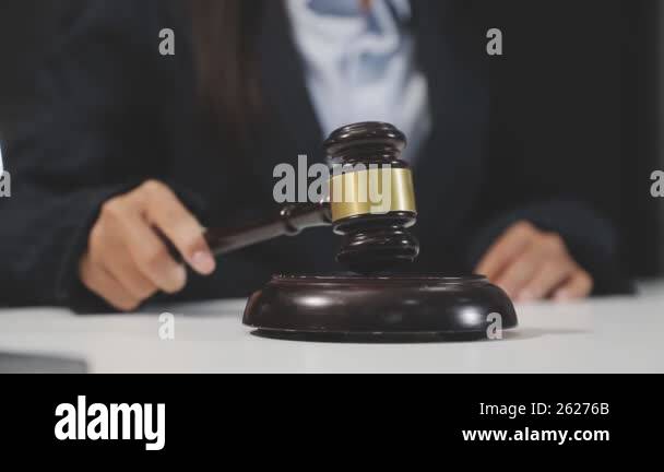 judge gavel and judge 's hand in the office Stock Video Footage - Alamy