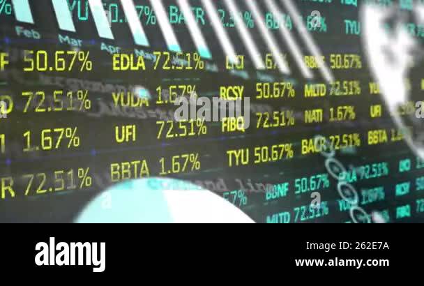Stock market data on screens showing dynamic financial figures and ...
