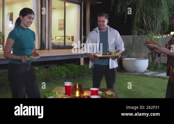 Family gather celebrate holiday. Parents, grandparents and girl ...