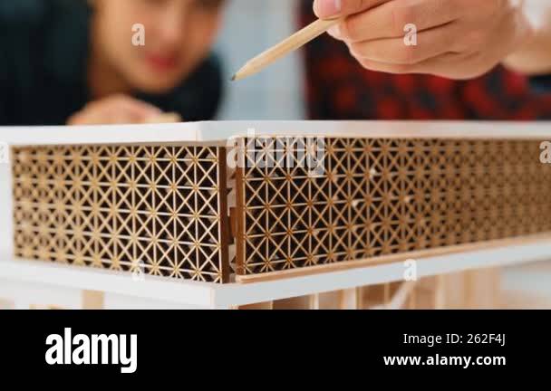 Slow motion home designer using architectural equipment review and ...