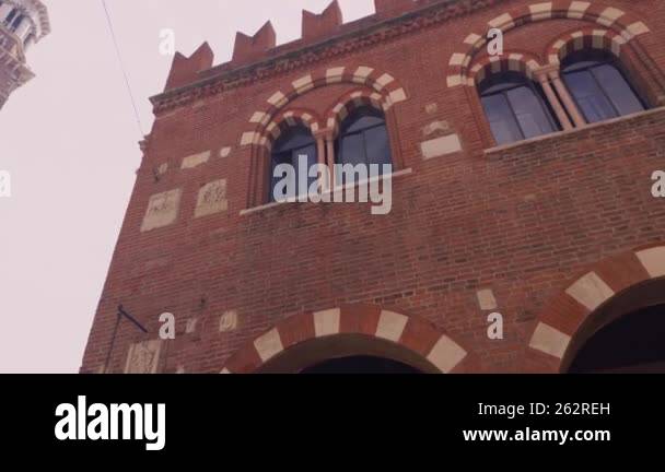 Verona, Italy 1 January 2025: Architectural detail of a brick building ...