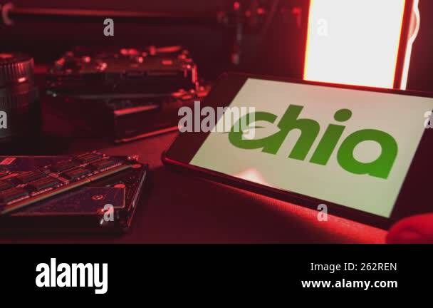 Milan, Italy 1 January 2025: Smartphone displaying the chia logo is ...