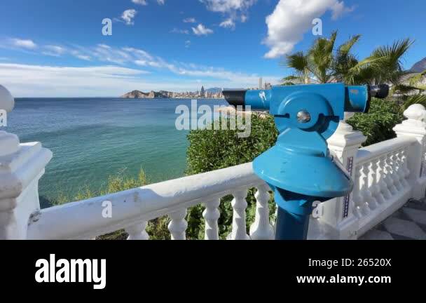 Benidorm; Spain; January 12, 2025: Enjoying a breathtaking panoramic ...